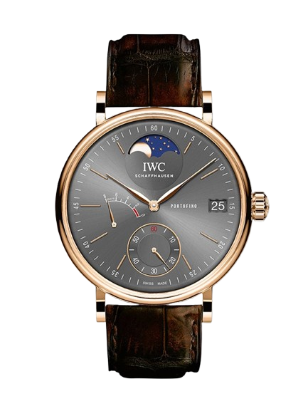 IWC Portofino Hand-Wound Moon Phase 18K Rose Gold Men’s Watch ...
